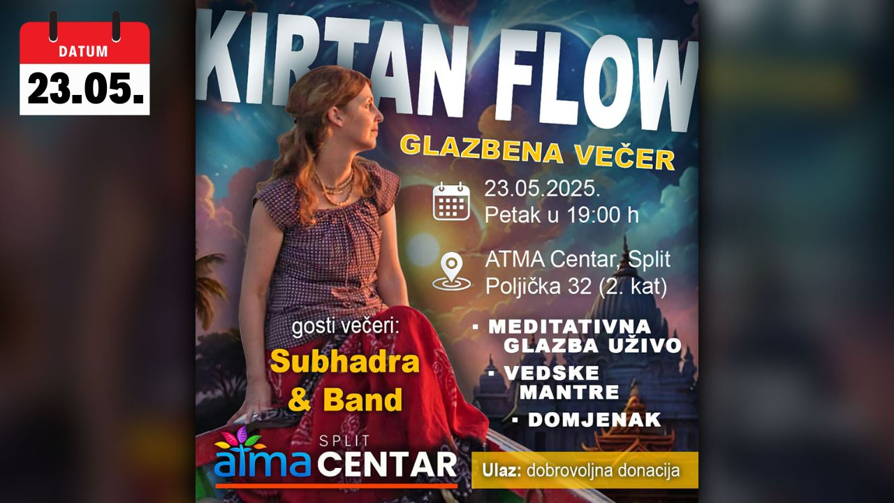 KIRTAN FLOW: Večer meditativne glazbe sa Subhadrom u Atma centru Split